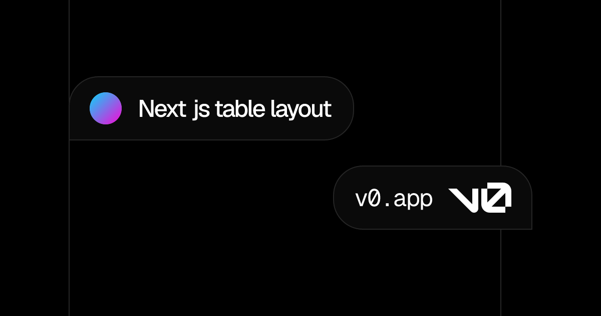 Next js table layout – v0 by Vercel