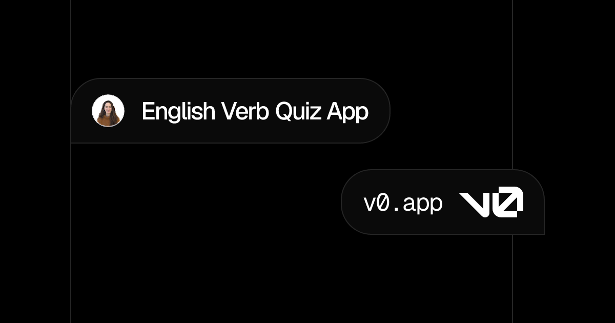 English Verb Quiz App – v0 by Vercel