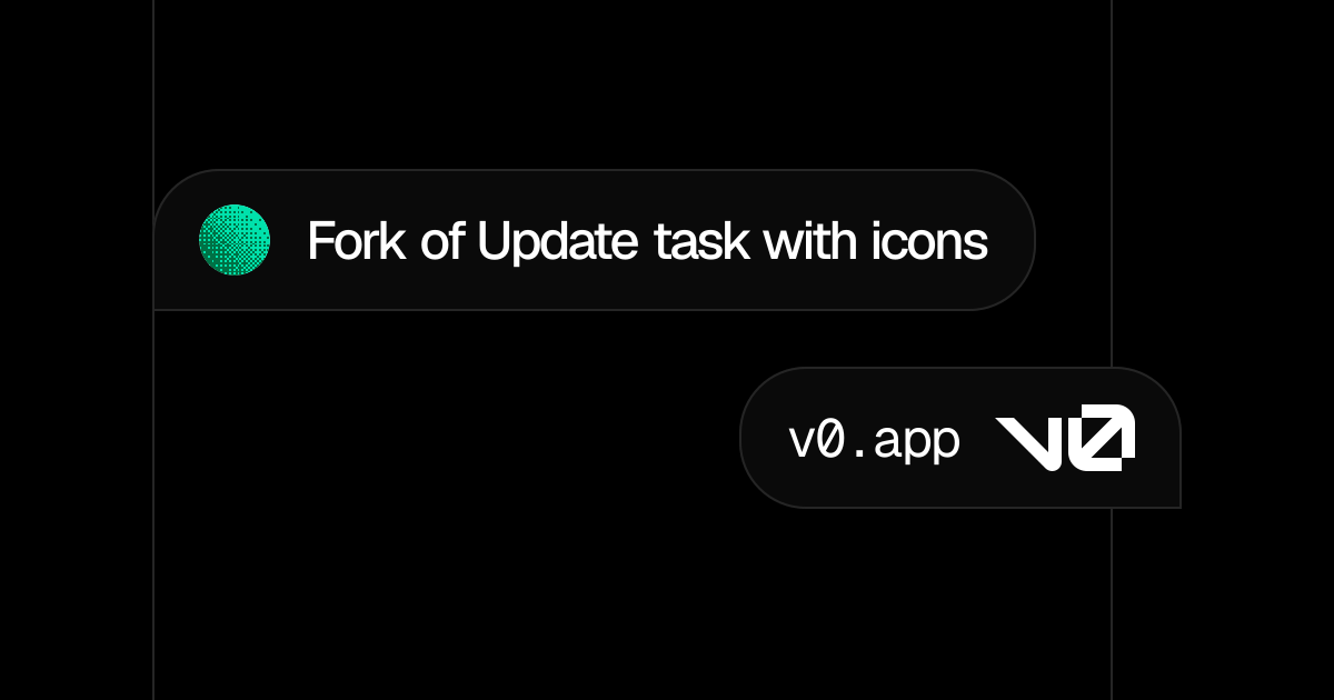 Fork of Update task with icons – v0 by Vercel