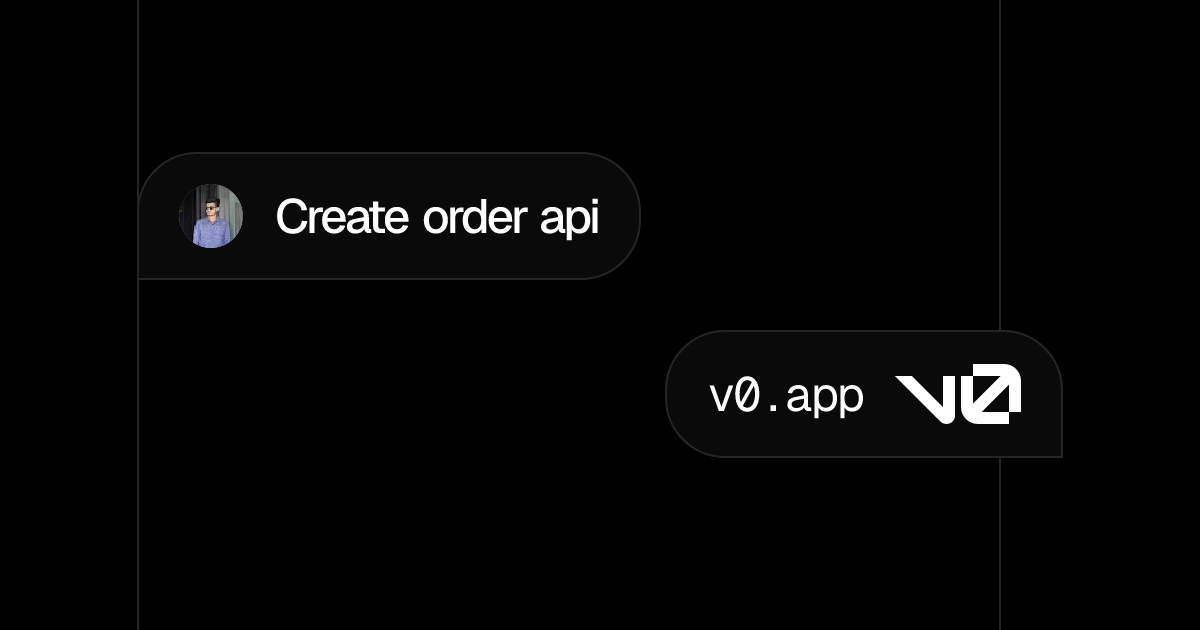 Create order api – v0 by Vercel
