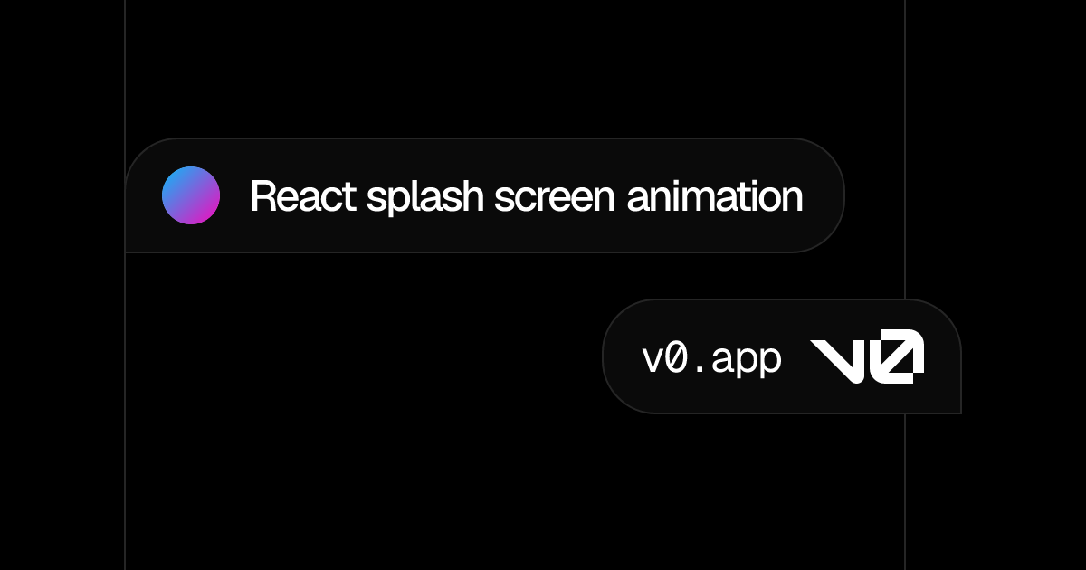 React splash screen animation – v0 by Vercel