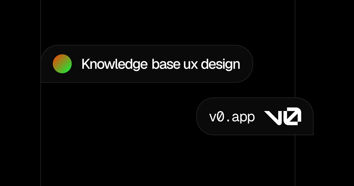 Knowledge base ux design – v0 by Vercel