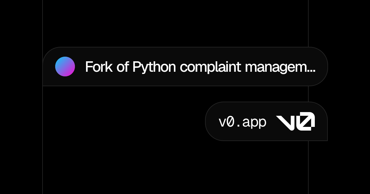 Fork of Python complaint management – v0 by Vercel