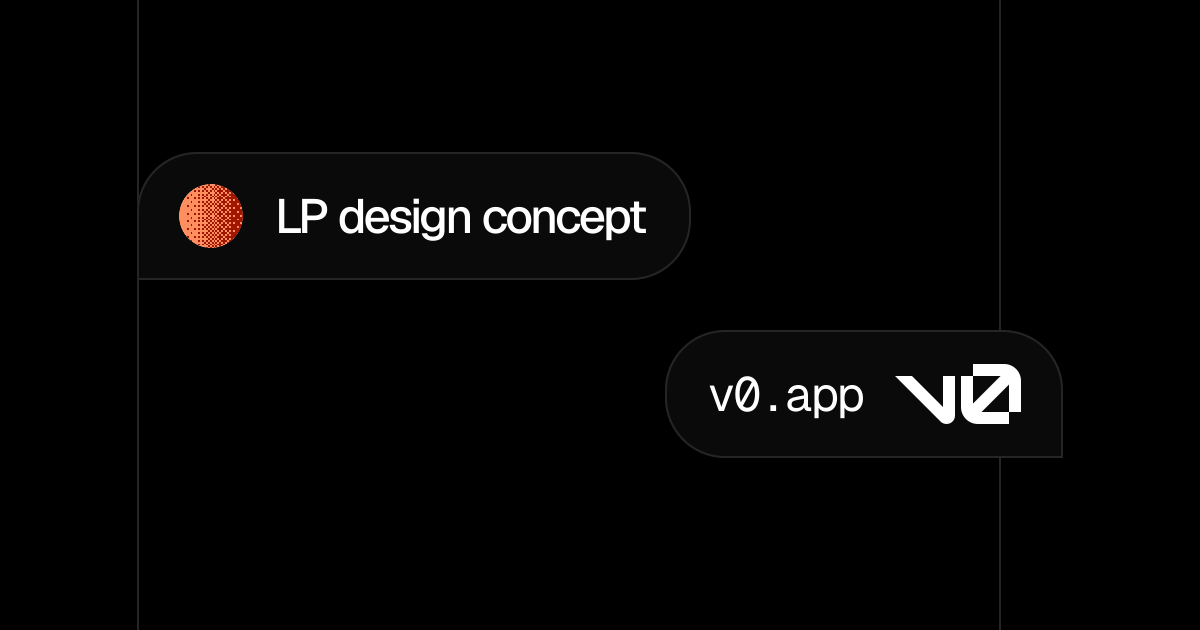 LP design concept – v0 by Vercel