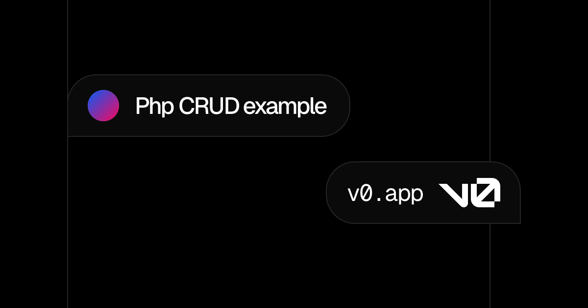Php CRUD example – v0 by Vercel