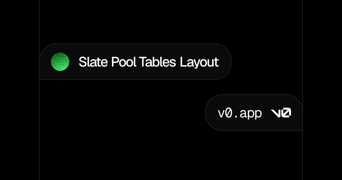Slate Pool Tables Layout – v0 by Vercel
