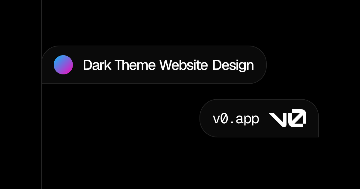 Dark Theme Website Design – v0 by Vercel