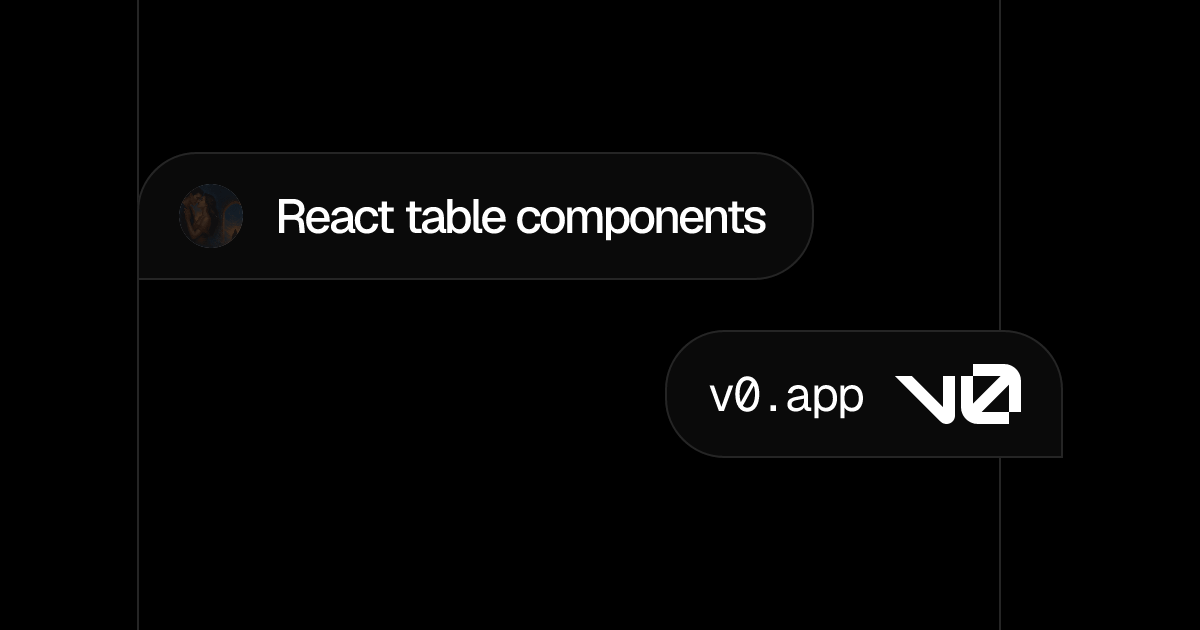 React table components – v0 by Vercel
