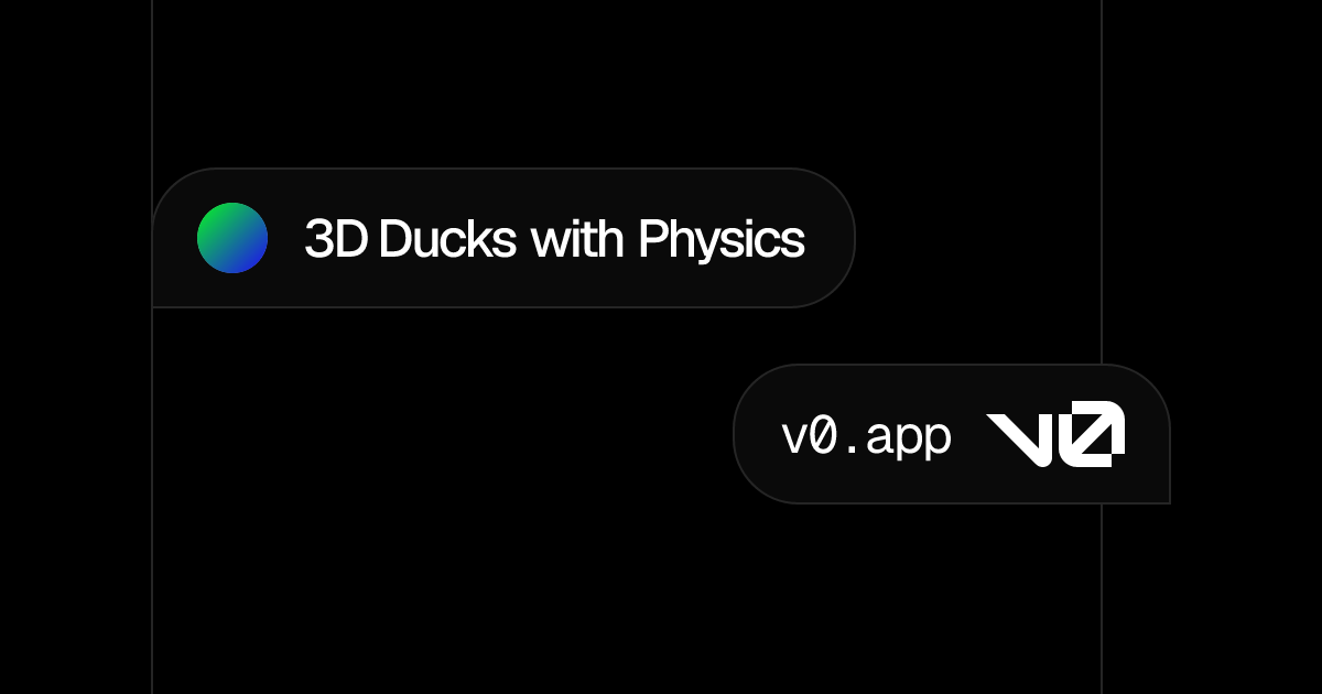 3D Ducks with Physics – v0 by Vercel
