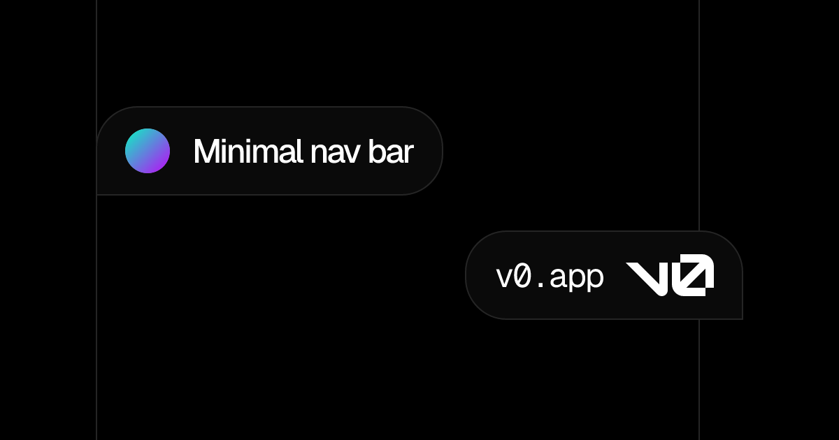 Minimal nav bar - v0 by Vercel