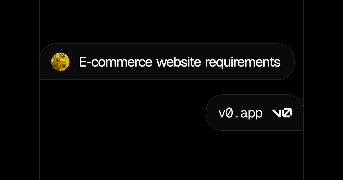 E-commerce website requirements – v0 by Vercel