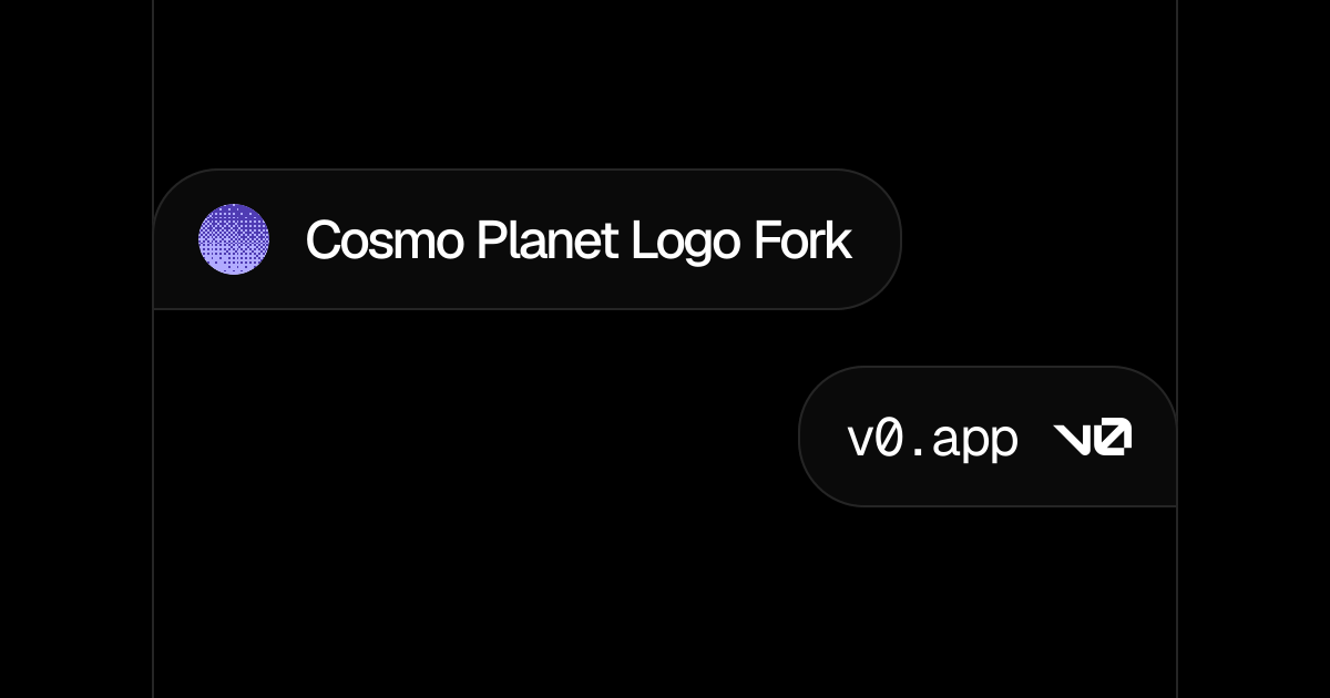 Cosmo Planet Logo Fork – v0 by Vercel