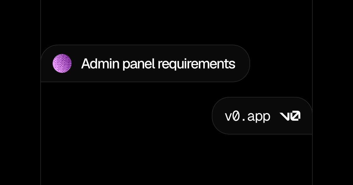 Admin panel requirements – v0 by Vercel