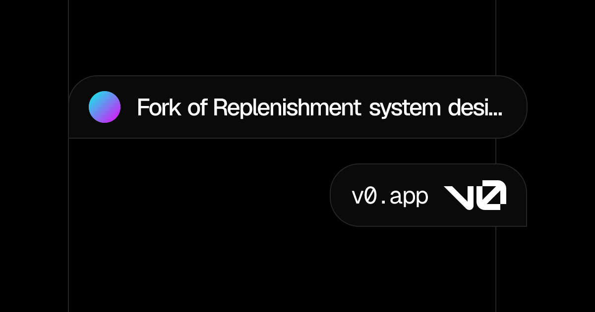 Fork of Replenishment system design – v0 by Vercel