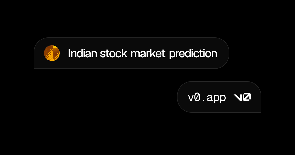 Indian stock market prediction - v0 by Vercel