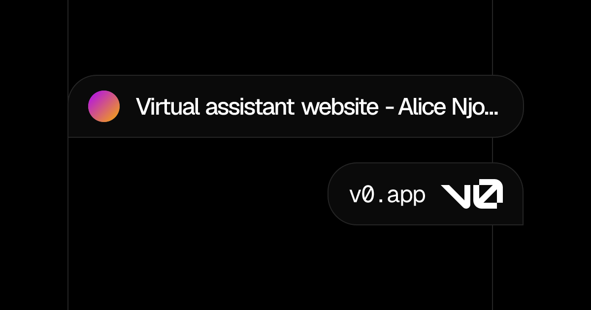 Virtual assistant website - Alice Njoroge – v0 by Vercel