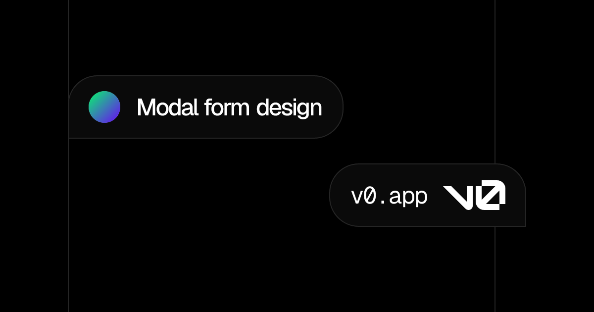 Modal form design – v0 by Vercel