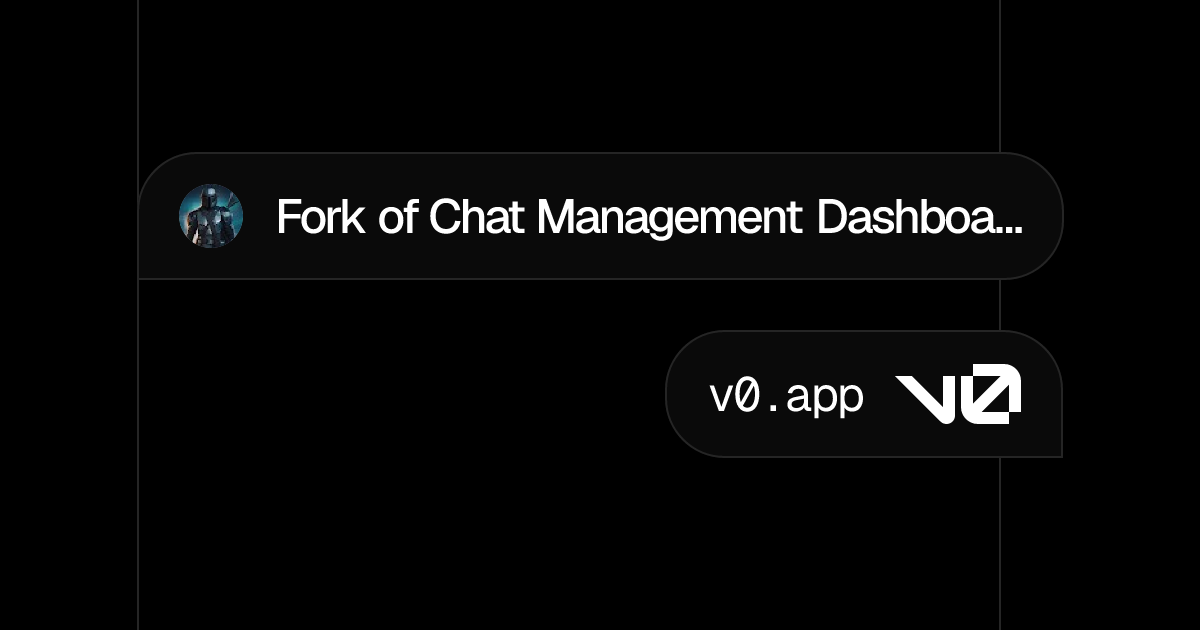 Fork of Chat Management Dashboard – v0 by Vercel