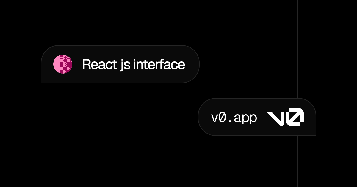 React js interface – v0 by Vercel
