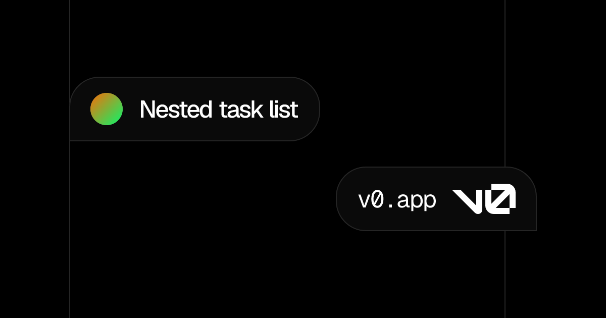 Nested task list – v0 by Vercel
