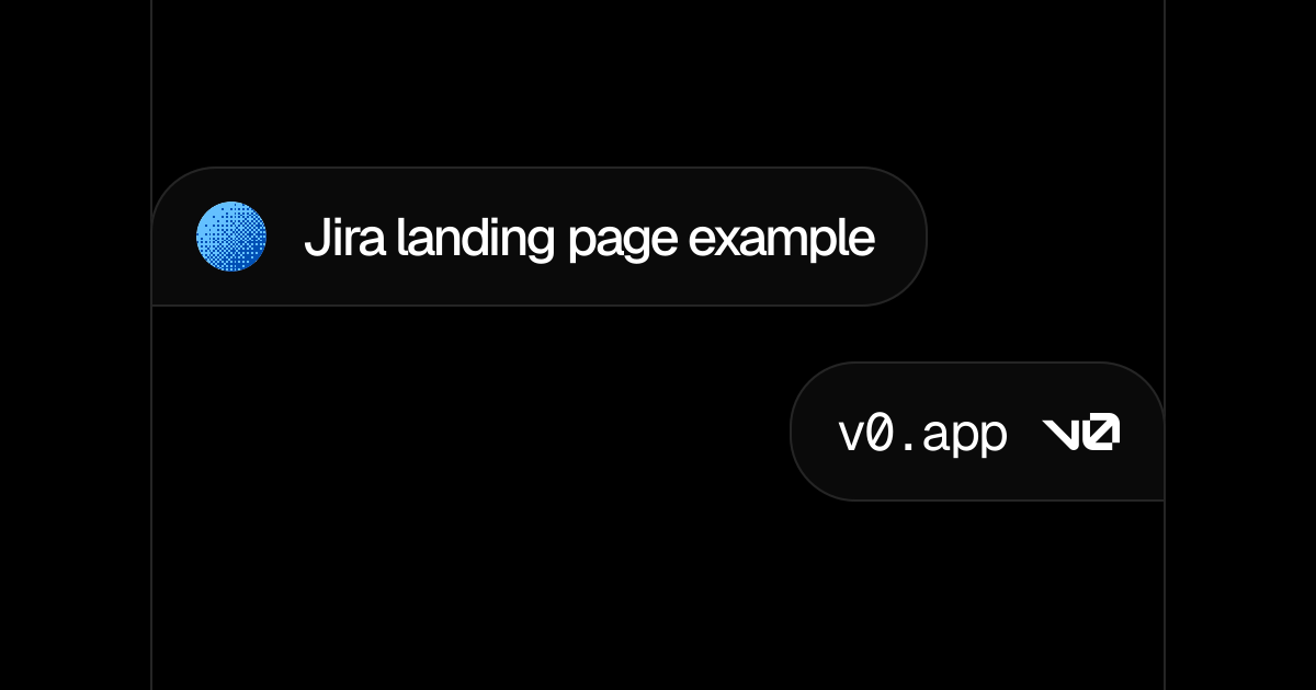 Jira landing page example – v0 by Vercel