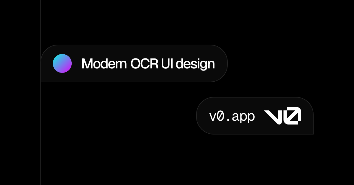 Modern OCR UI design – v0 by Vercel
