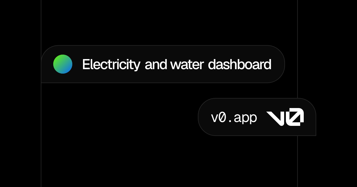 Electricity and water dashboard – v0 by Vercel
