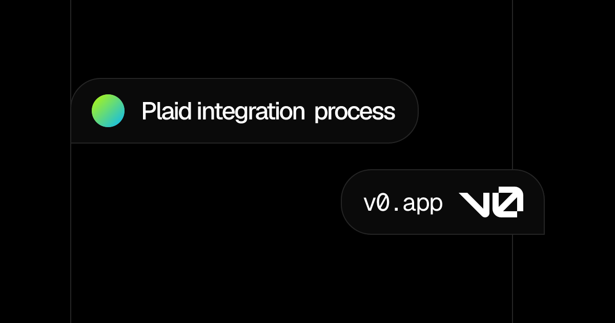 Plaid integration process – v0 by Vercel