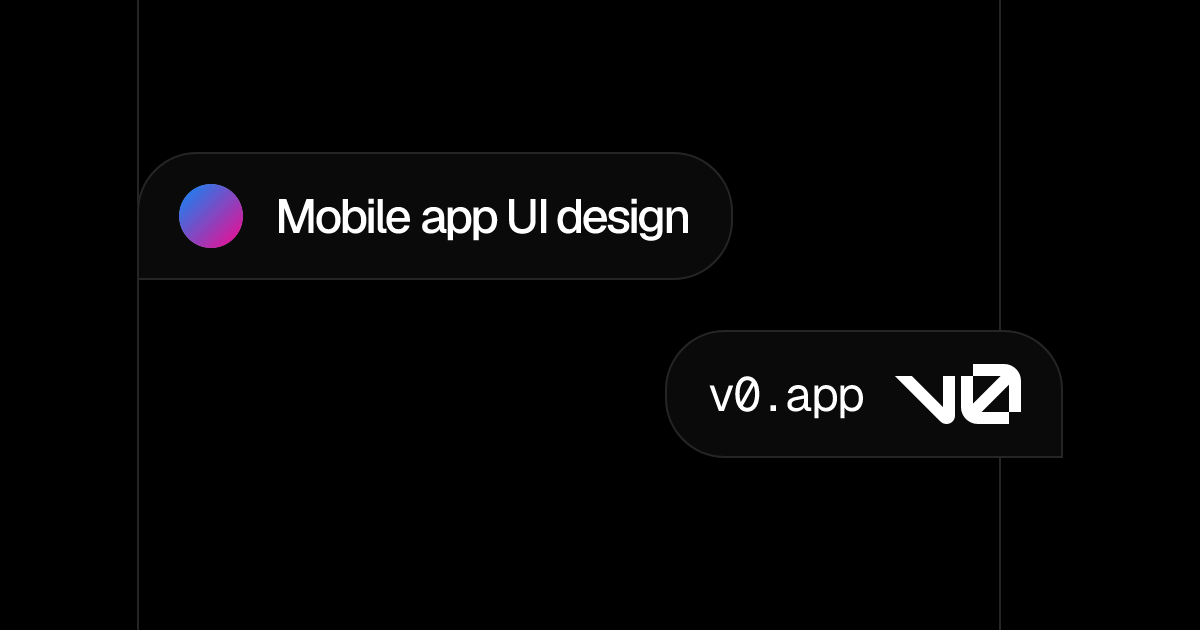 Mobile app UI design – v0 by Vercel
