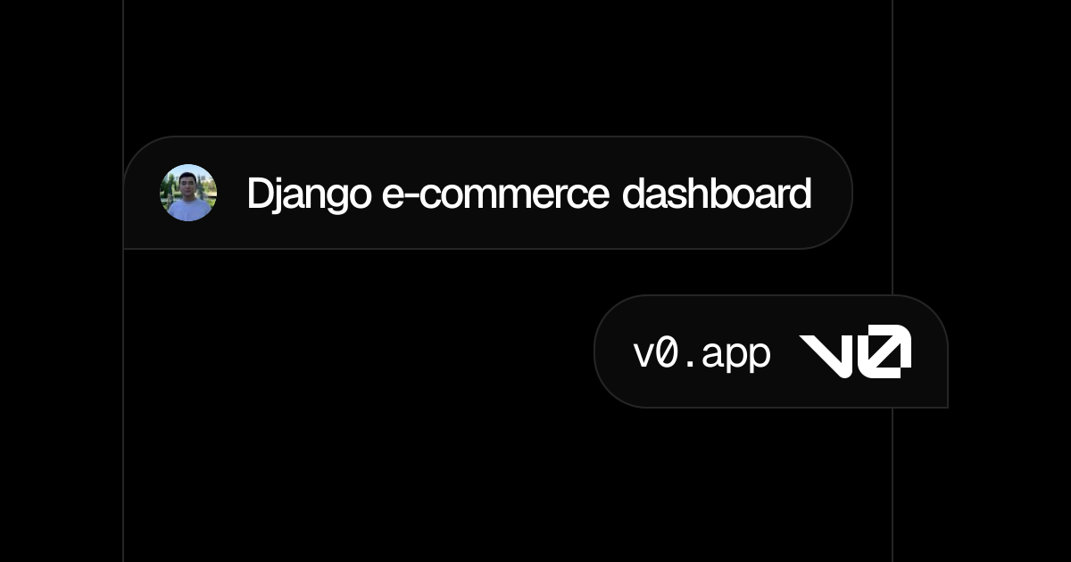 Django e-commerce dashboard – v0 by Vercel
