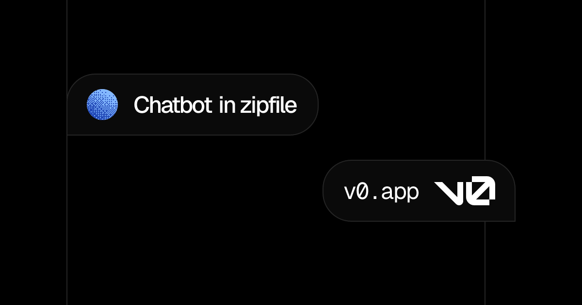 Chatbot in zipfile – v0 by Vercel