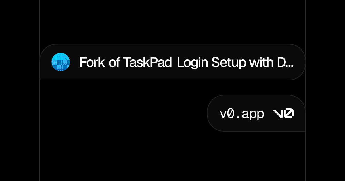 Fork of TaskPad Login Setup with DB – v0 by Vercel
