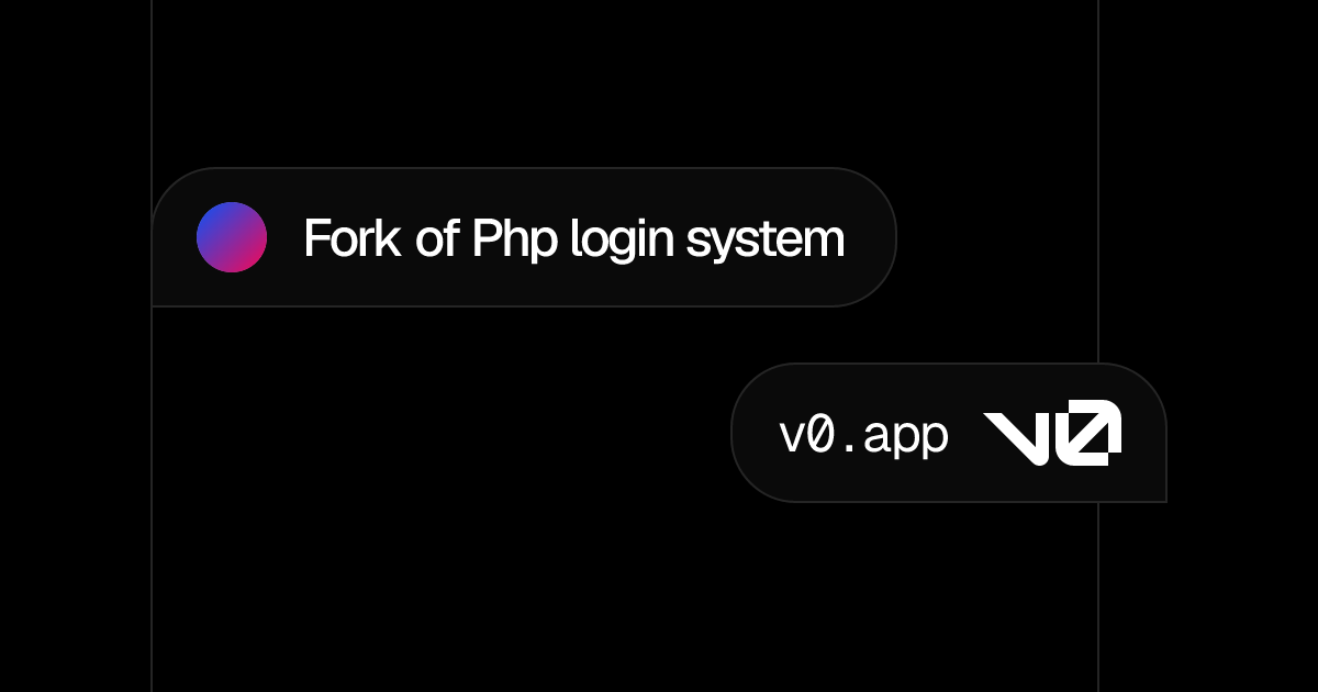 Fork of Php login system – v0 by Vercel