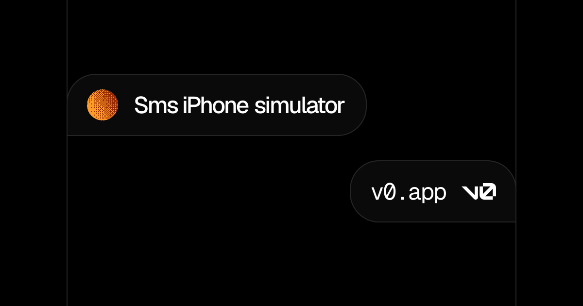 Sms iPhone simulator – v0 by Vercel