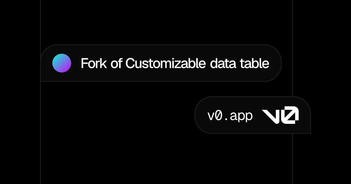 Fork of Customizable data table – v0 by Vercel