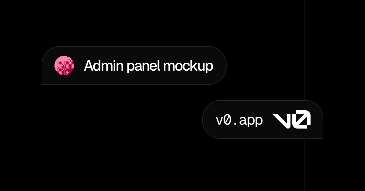 Admin panel mockup – v0 by Vercel
