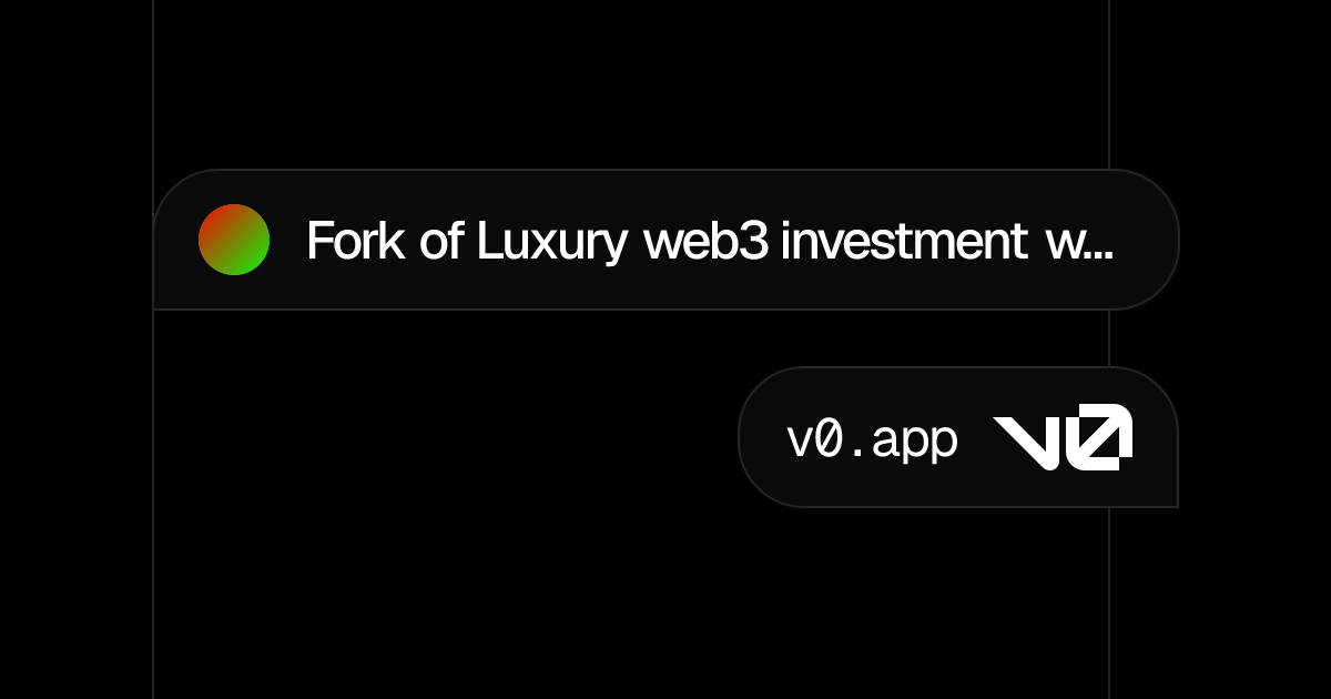 Fork of Luxury web3 investment website – v0 by Vercel