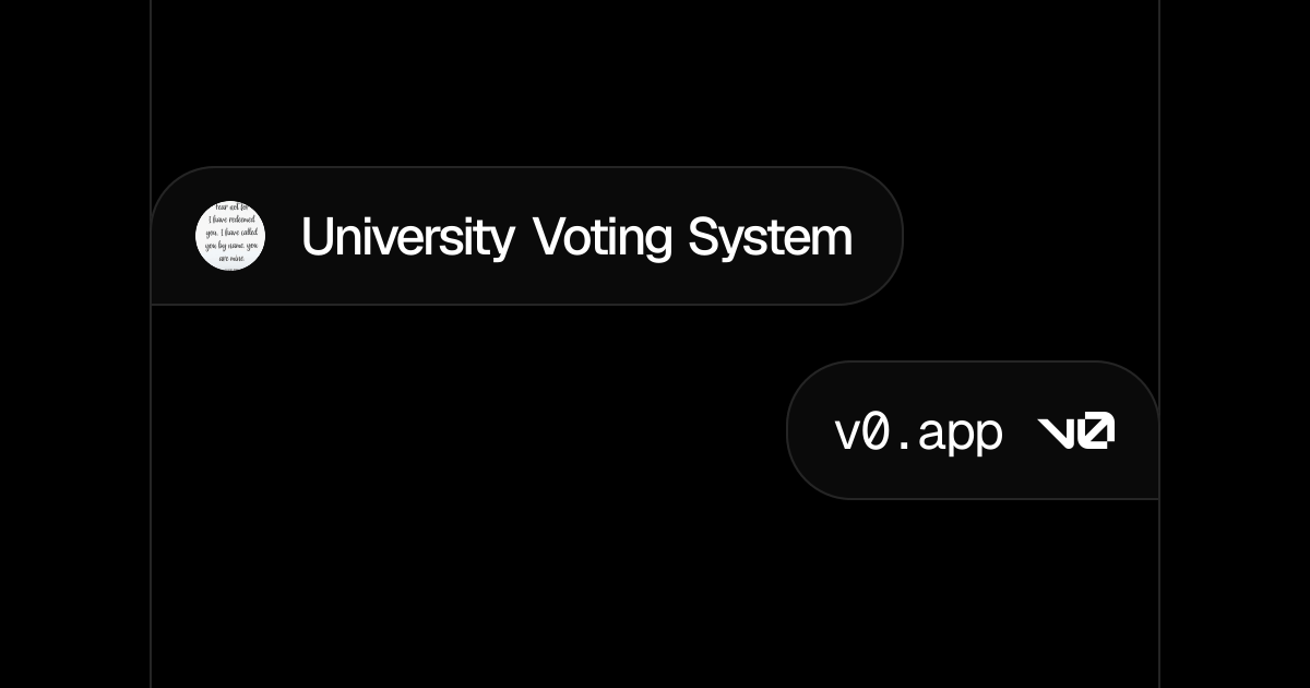 University Voting System – v0 by Vercel