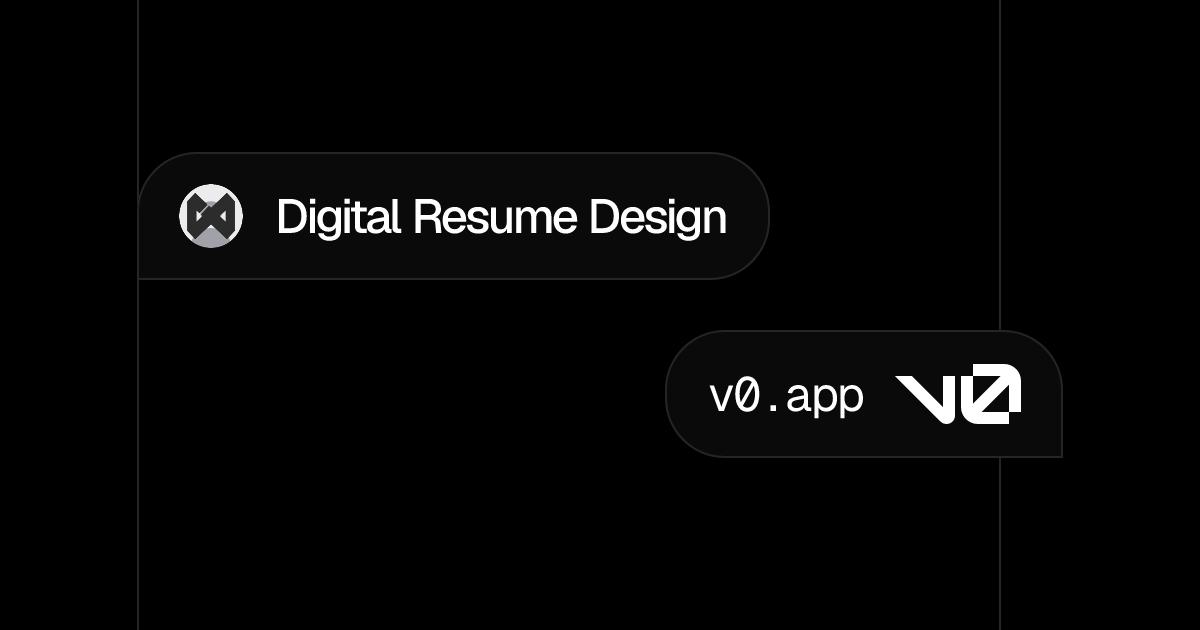 Digital Resume Design – v0 by Vercel