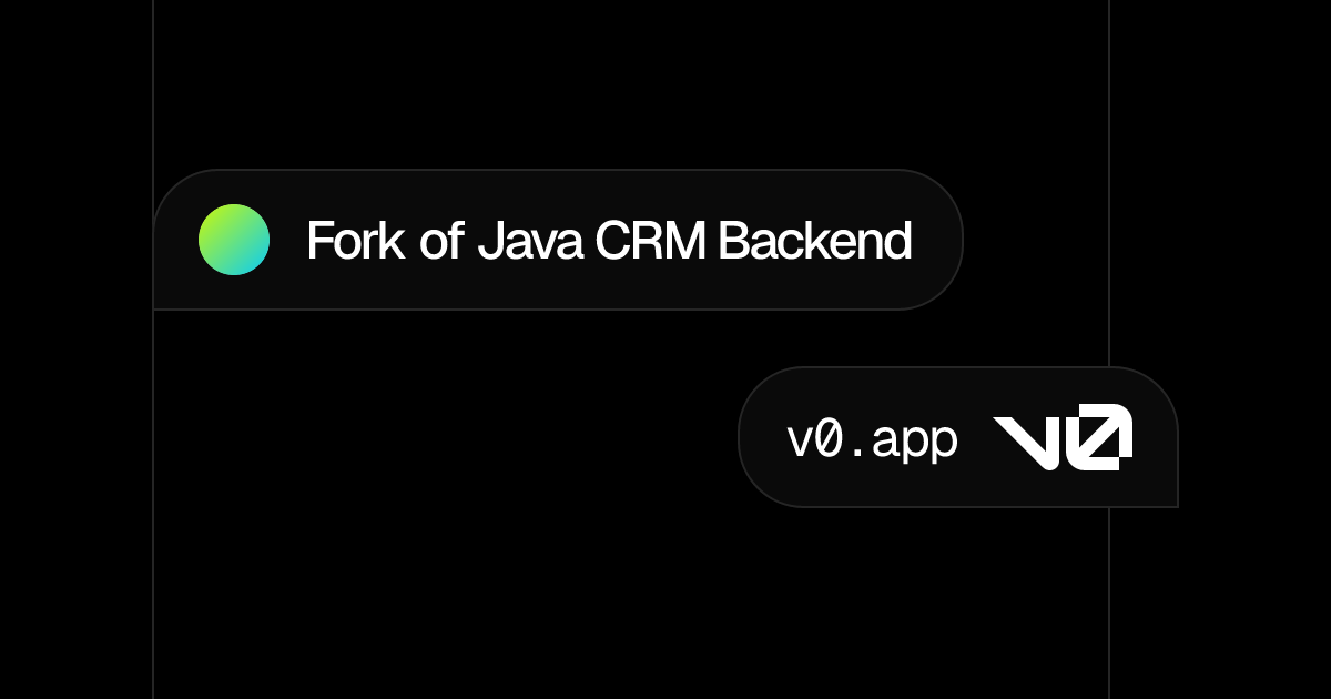 Fork Of Java Crm Backend V0 By Vercel