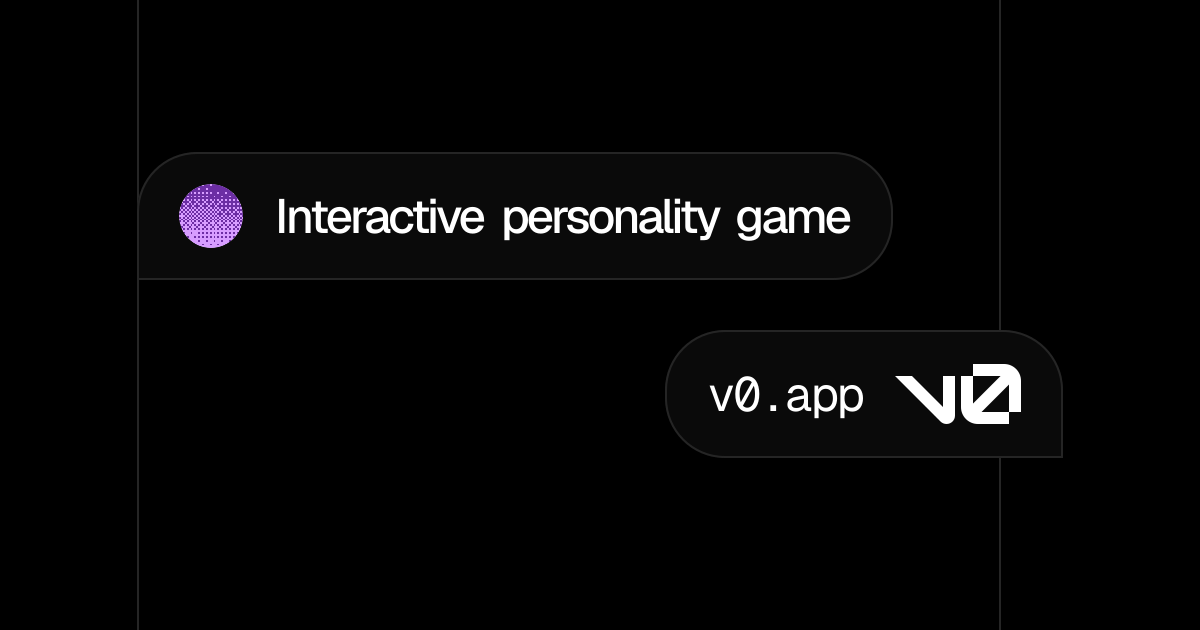 Interactive personality game - v0 by Vercel