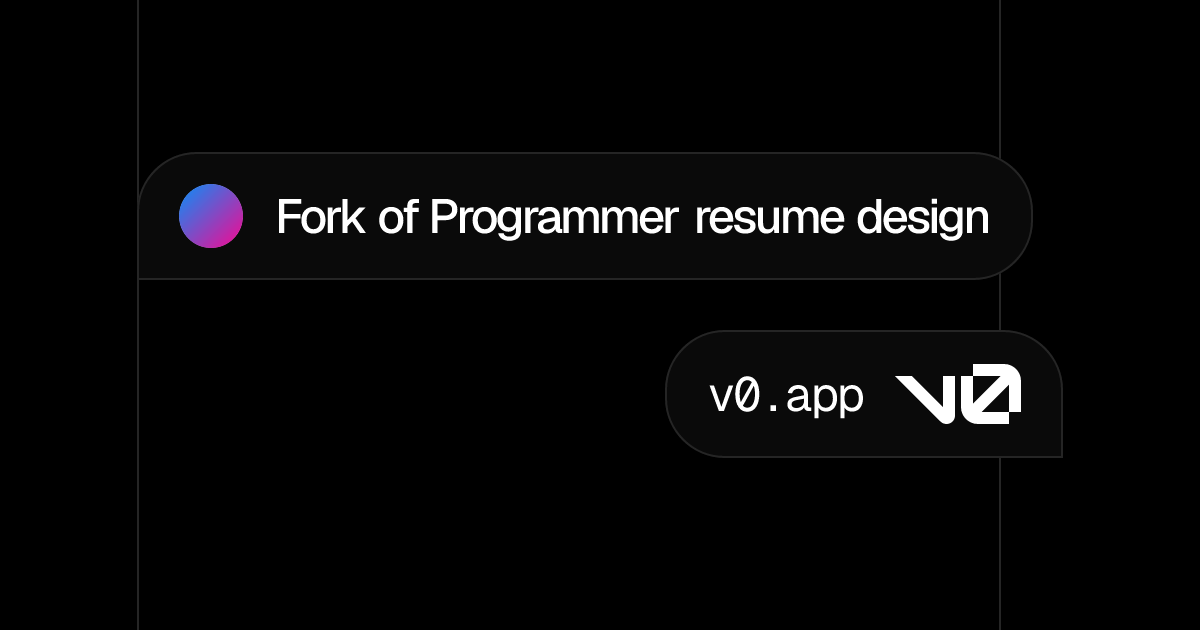 Fork of Programmer resume design – v0 by Vercel