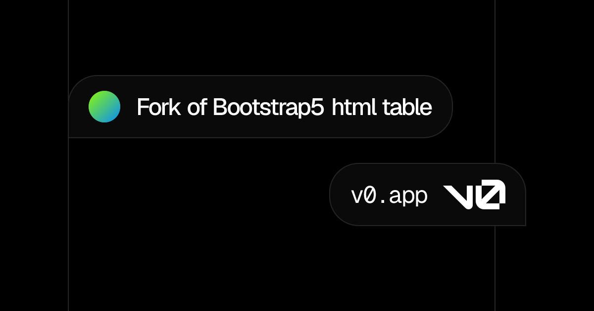 Fork of Bootstrap5 html table – v0 by Vercel