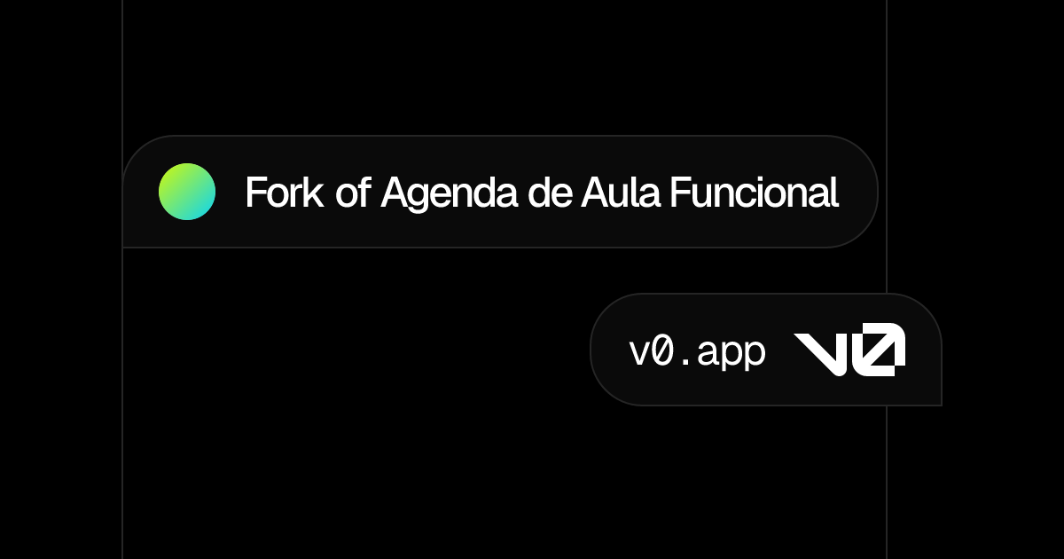 Fork of Agenda de Aula Funcional – v0 by Vercel