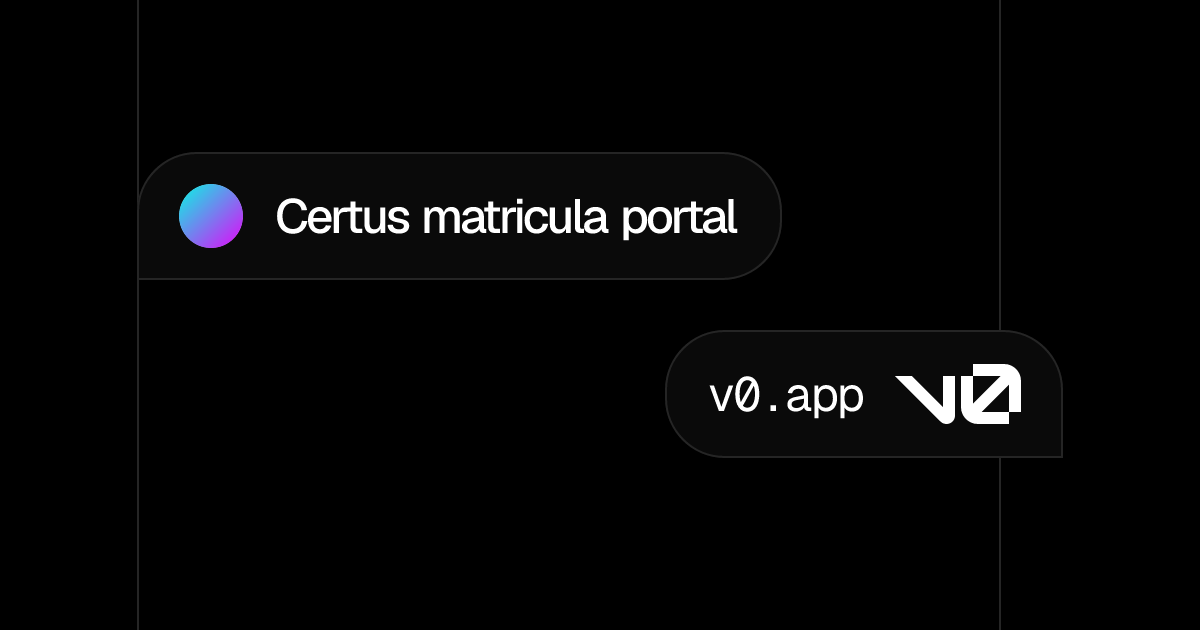 Certus matricula portal – v0 by Vercel