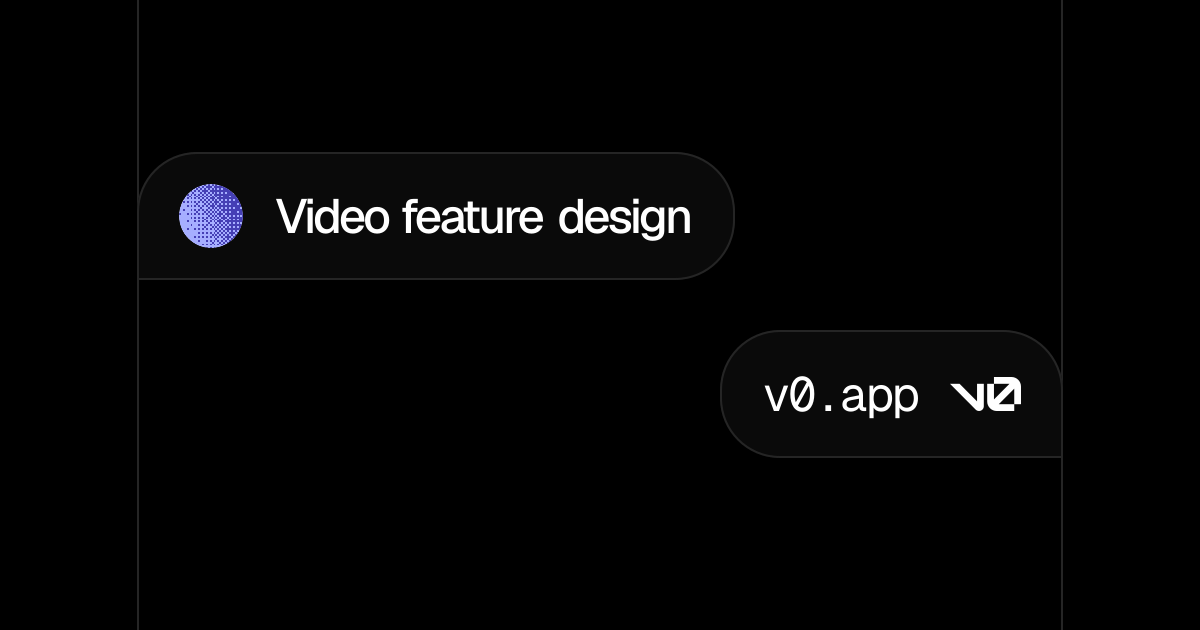Video feature design – v0 by Vercel
