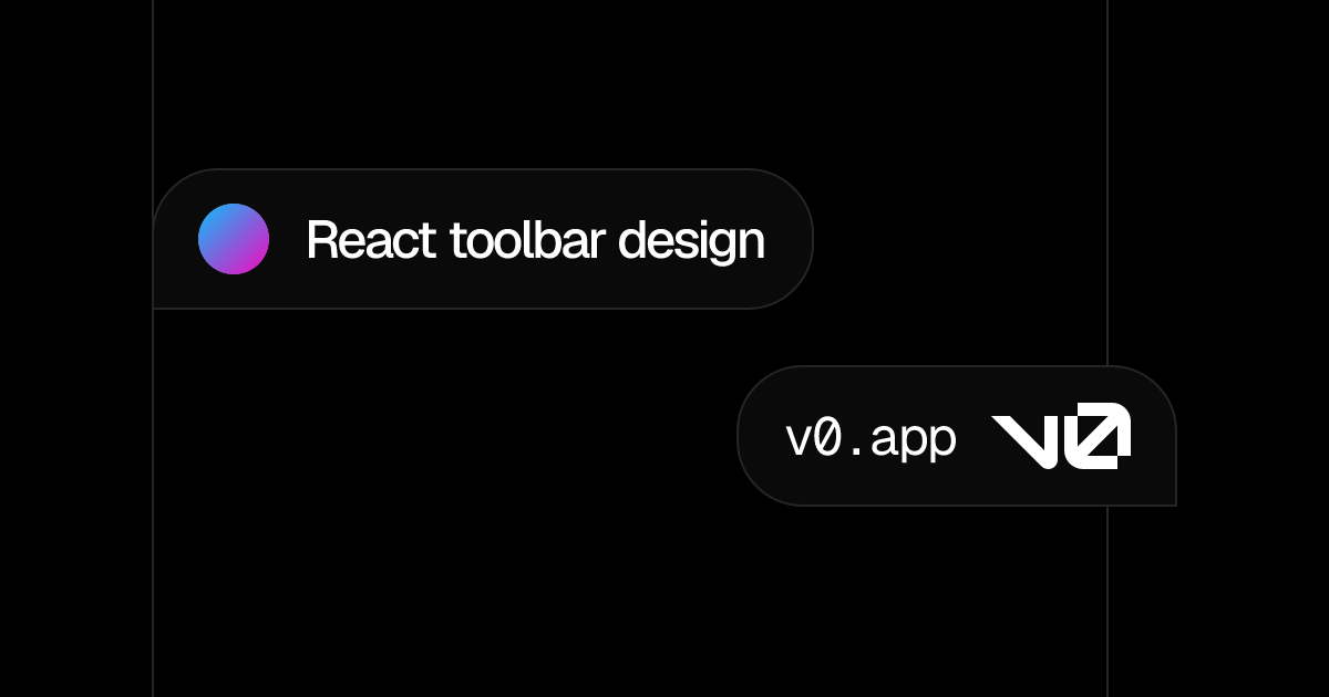 React toolbar design – v0 by Vercel