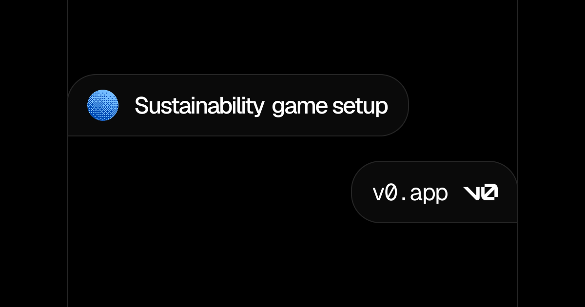 Sustainability game setup – v0 by Vercel