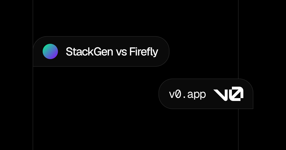 StackGen vs Firefly – v0 by Vercel