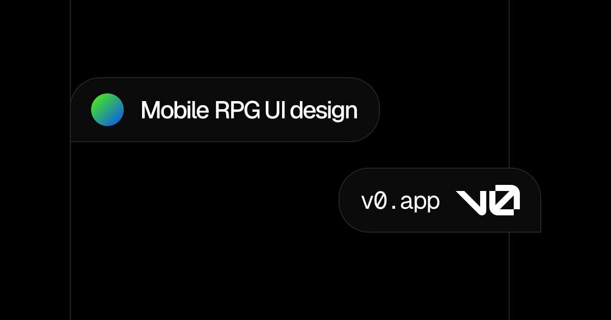 Mobile RPG UI design – v0 by Vercel